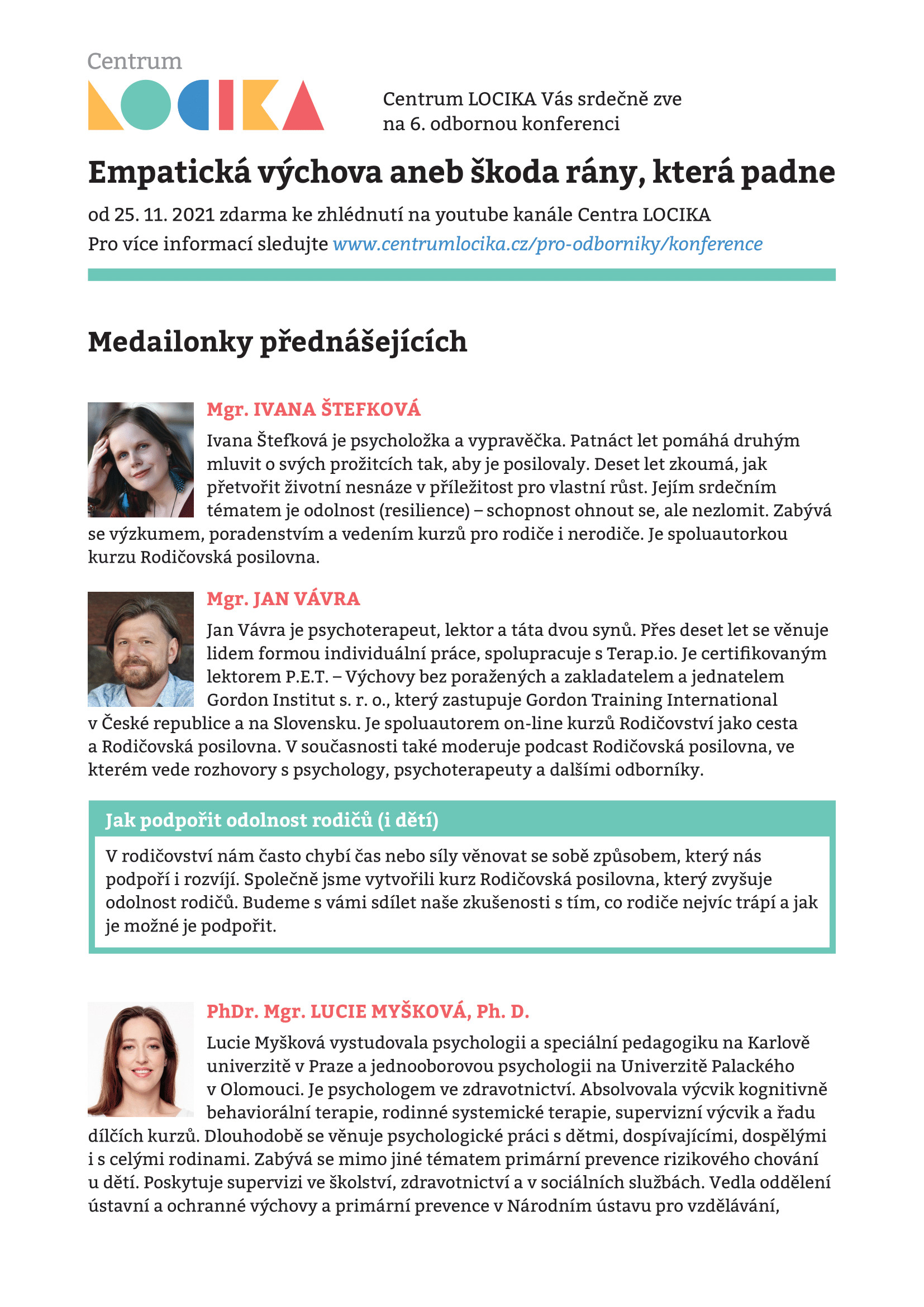 Konference | Centrum LOCIKA